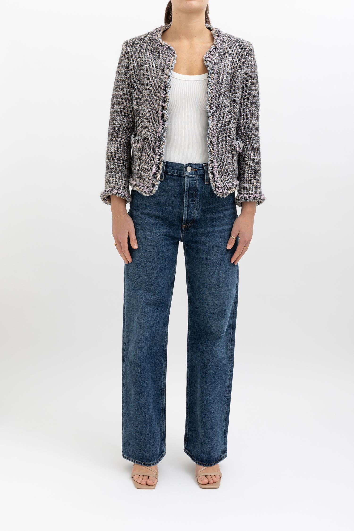 Multi-Colour Pastel Tweed Jacket